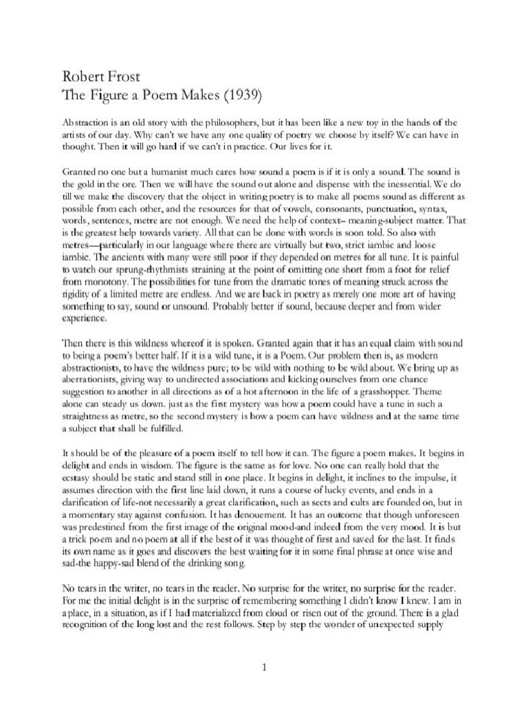 The Figure A Poem Makes | PDF