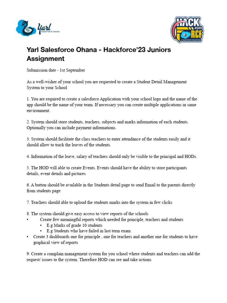 Assingment - Hackforce Juniors | PDF | Software Engineering | Computer Science