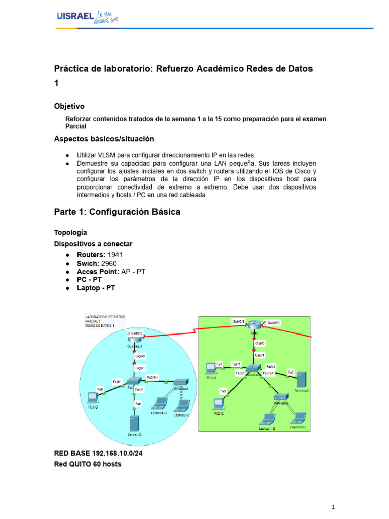 Lab - Refuerzo Academico Examen FInal Redes 1 | PDF