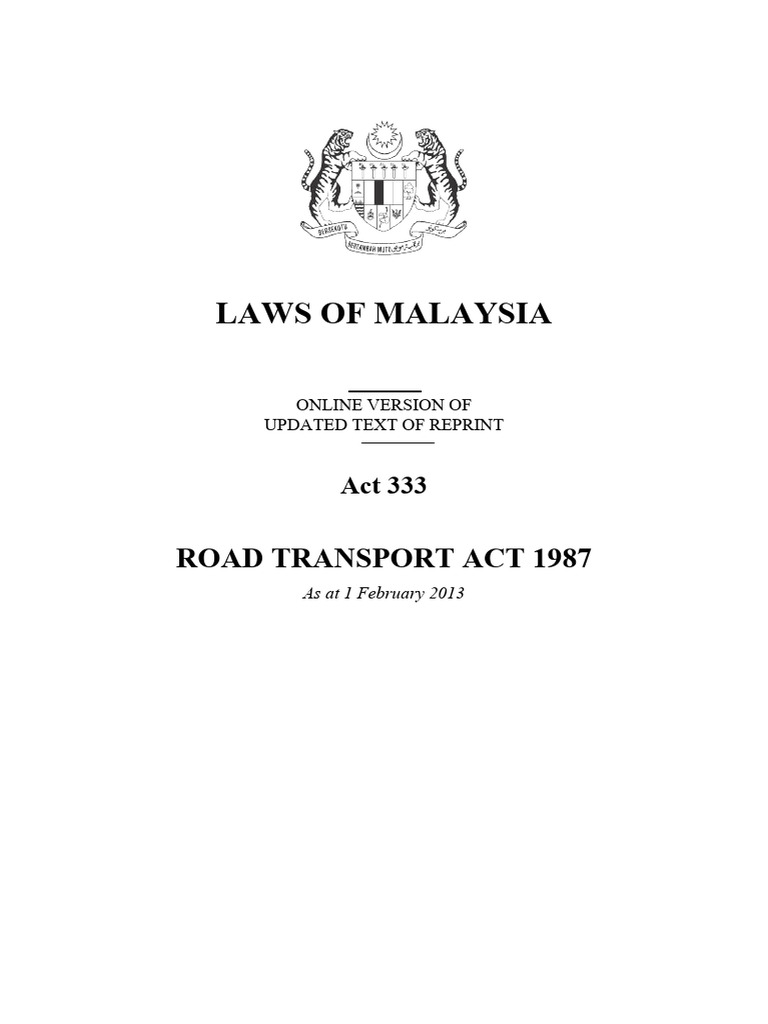 Road Transport Act 1987 Overview | PDF | Driver's License | License