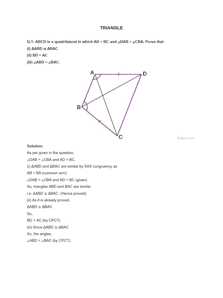 Triangles | PDF | Triangle | Perpendicular