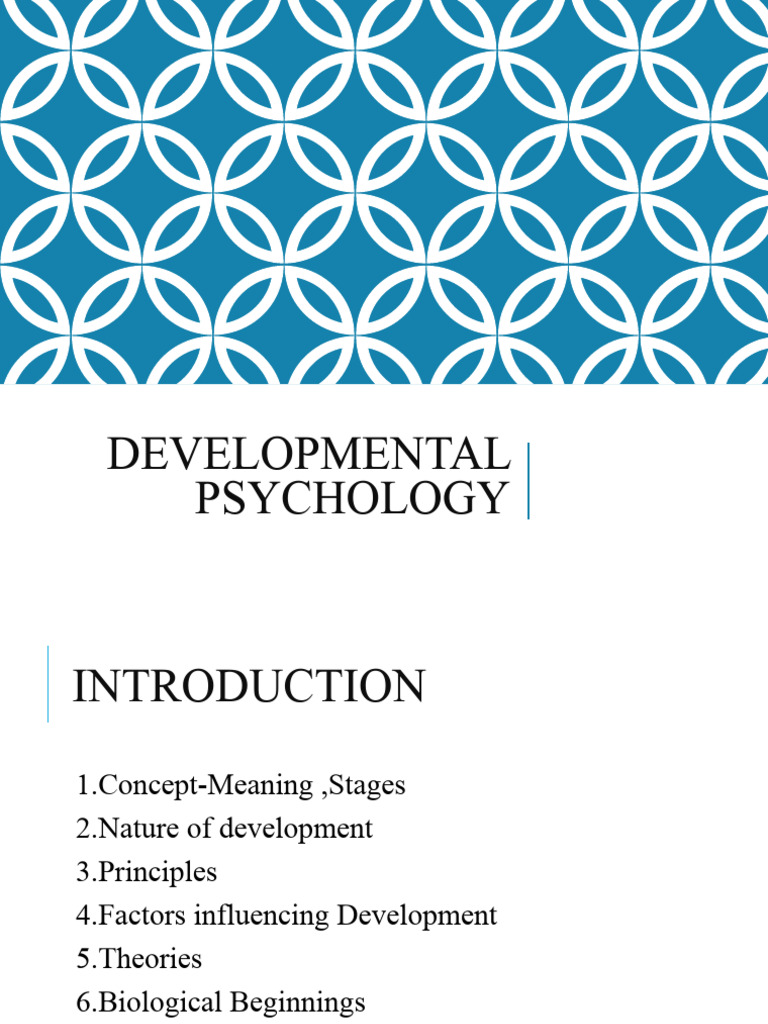 1.introduction To Developmental Psychology | PDF