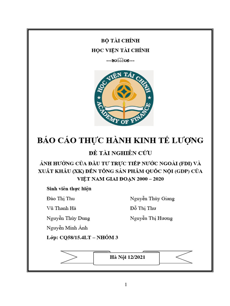 Thực hành eviews KTL bài nhóm 9 điểm | PDF