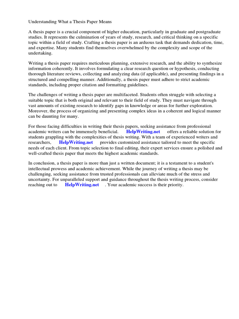 What Does Thesis Paper Mean | PDF | Thesis | Essays