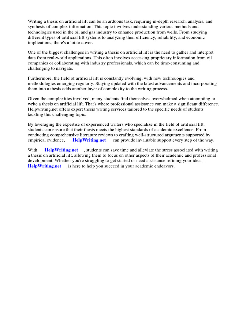 Artificial Lift Thesis | PDF Artificial Lift Thesis | PDF