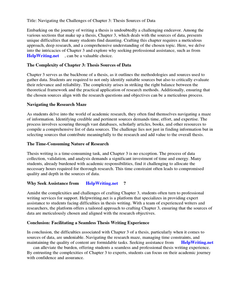 Chapter 3 Thesis Sources Of Data Pdf Methodology Quantitative Research