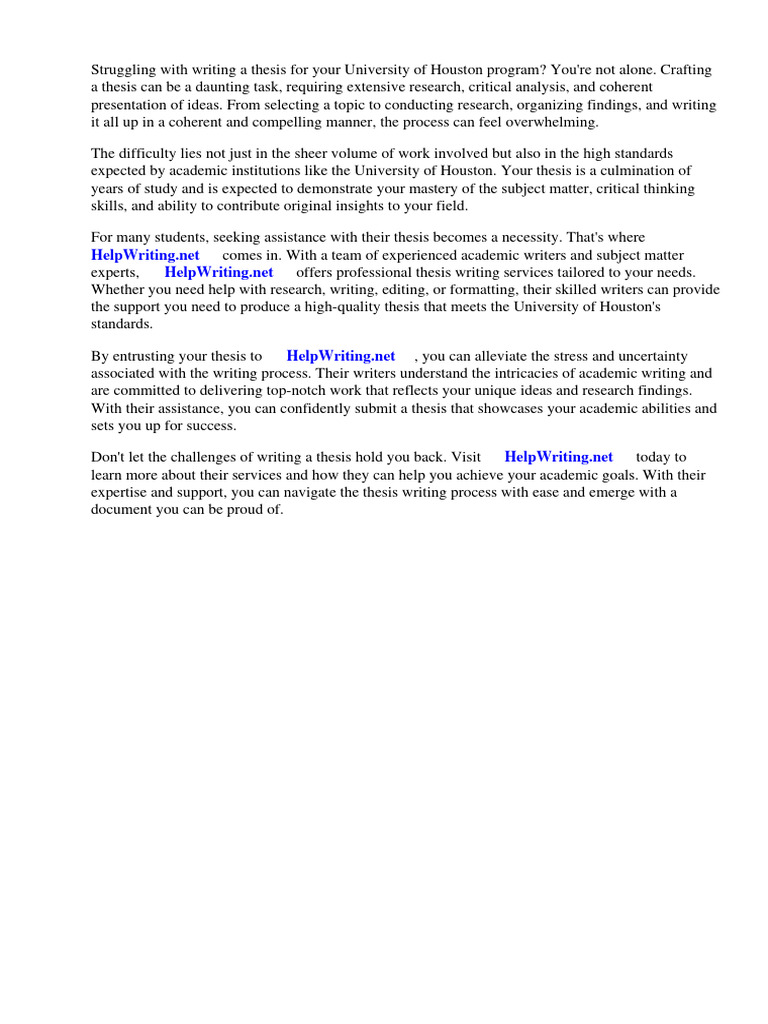 University of Houston Thesis | PDF | Thesis | Essays