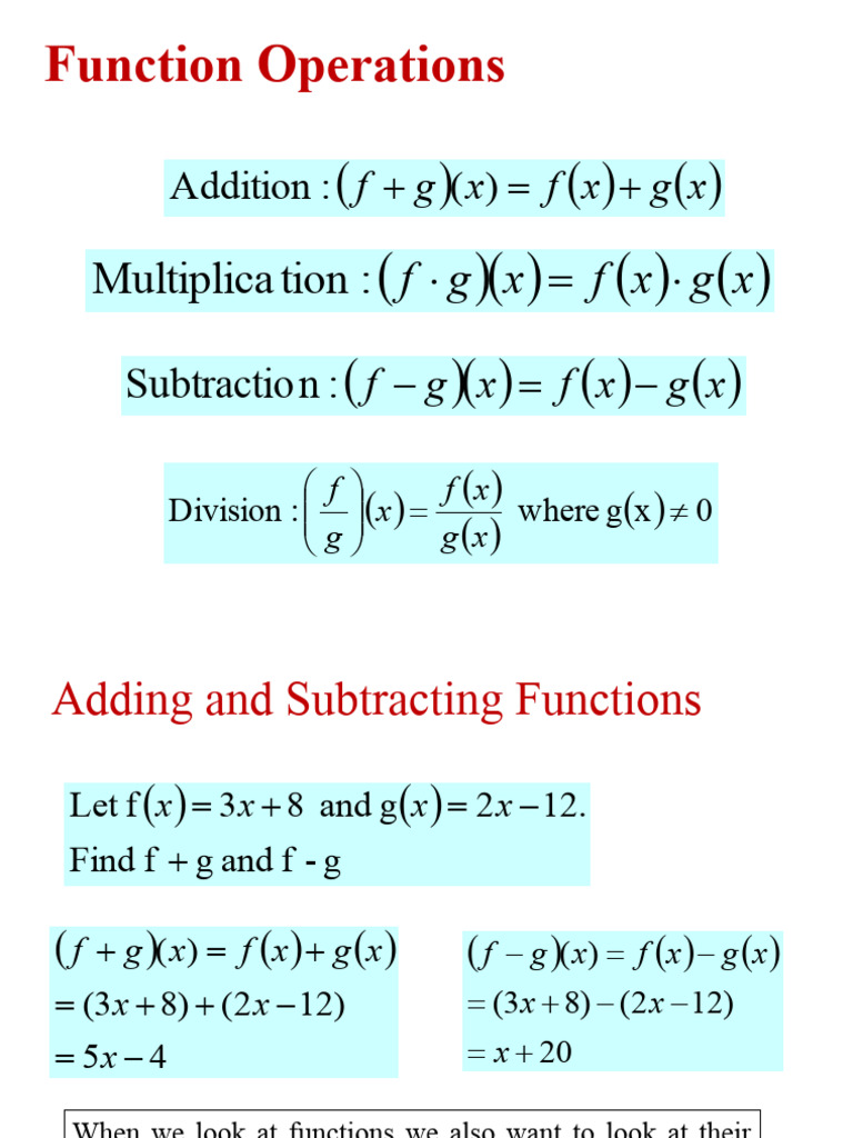 Function Operations | Download Free PDF | Function (Mathematics ...