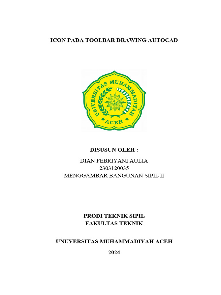 Ikon dan Fungsi Toolbar Drawing AutoCAD | PDF