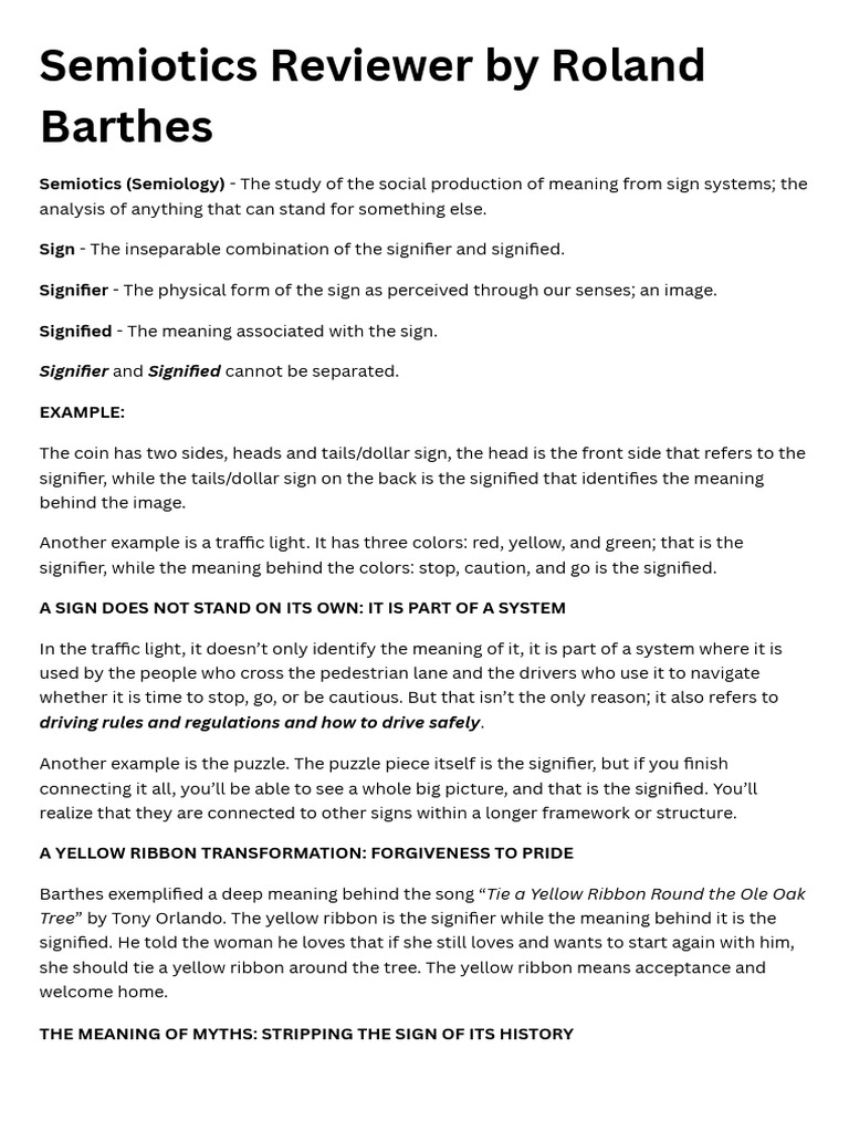 Semiotics Reviewer | PDF | Semiotics | Symbols