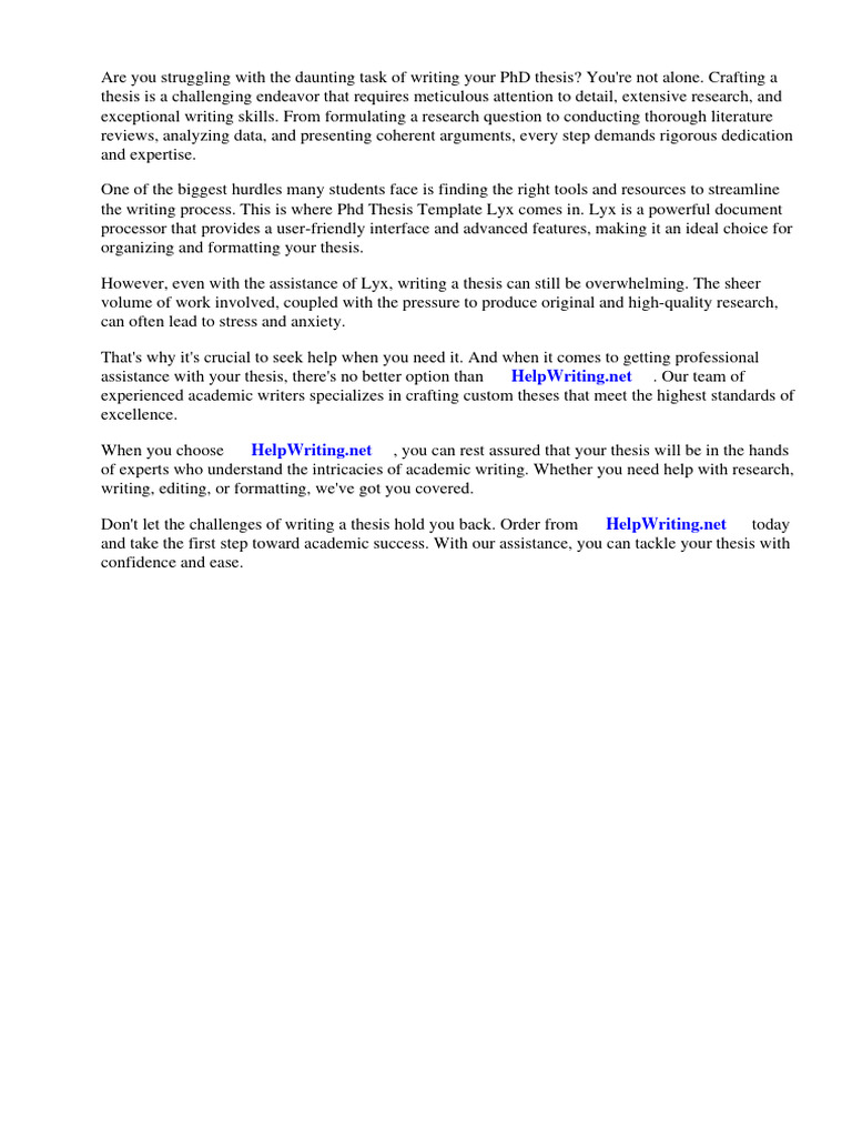 PHD Thesis Template Lyx | PDF | Thesis | Te X