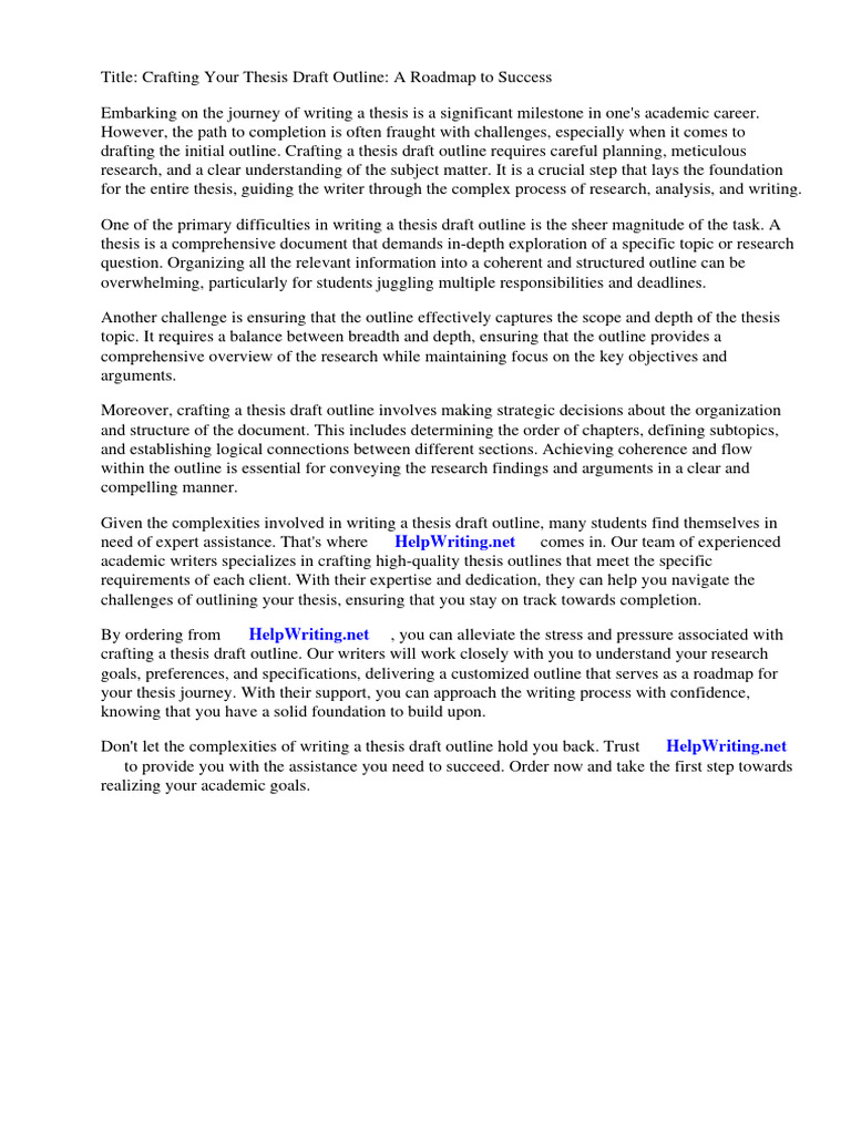 Thesis Draft Outline | PDF