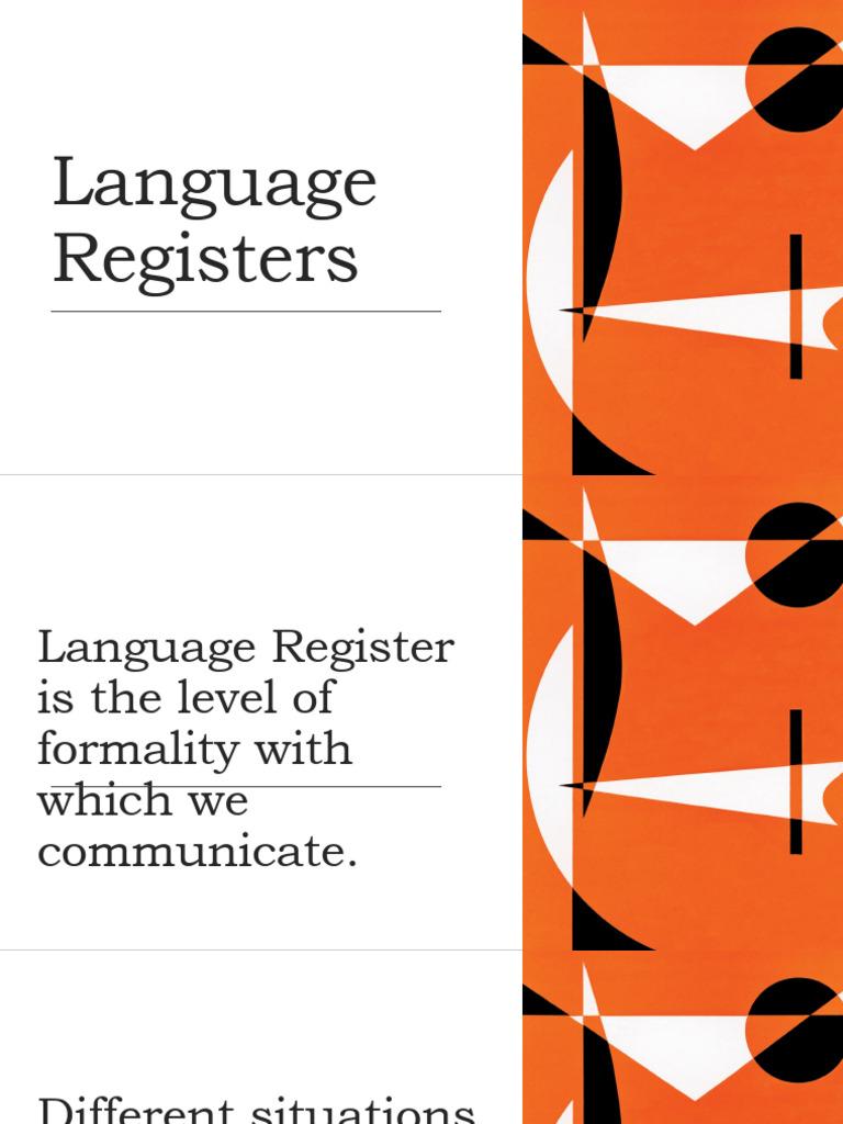 Language Registers | PDF | Foreign Language Studies