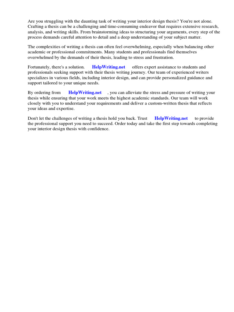 Interior Design Thesis Titles | PDF | Thesis | Interior Design