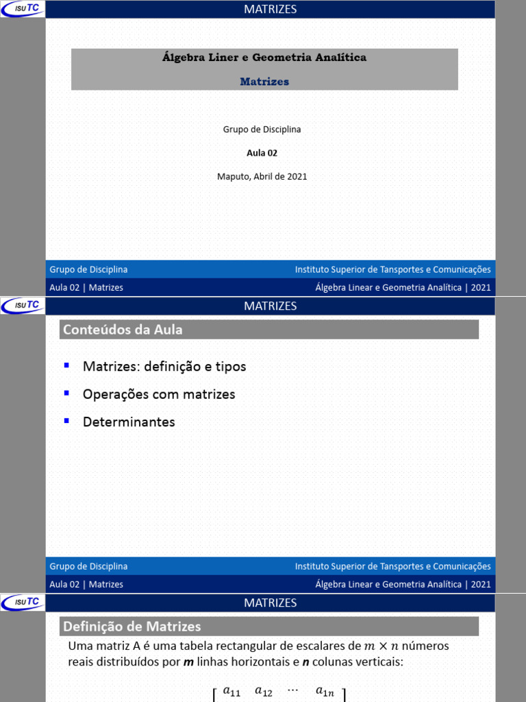 UnidadeII Aula02 Matrizes | PDF