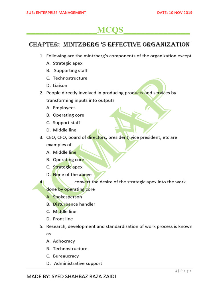 EM Lecture 4 Mcqs | Download Free PDF | Bureaucracy | Economies