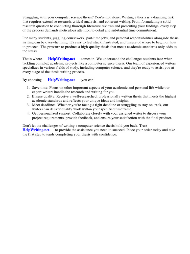 Thesis Examples Computer Science Pdf