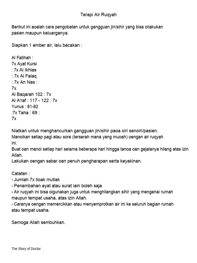 Terapi Air Ruqyah (The Story of Doctor Indra) - Dikonversi | PDF