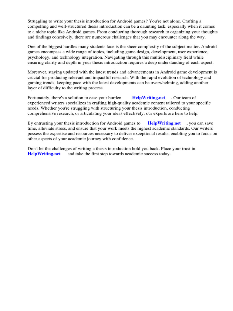 Thesis Introduction For Android Games | PDF | Diagnostic And ... Thesis Introduction For Android Games | PDF | Diagnostic And ...