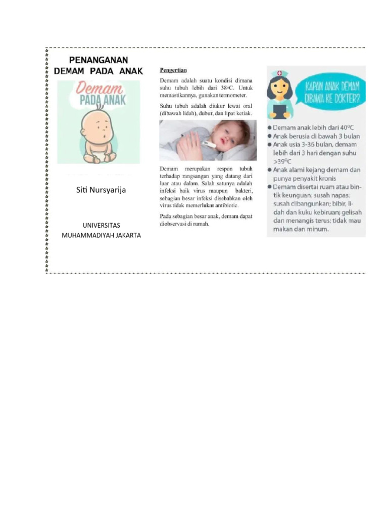 Leaflet Demam Pada Anak | PDF