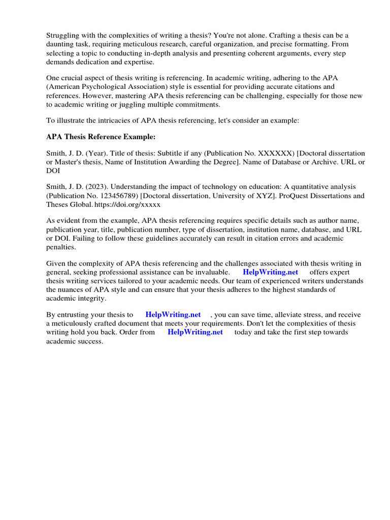Apa Thesis Reference Example | PDF | Apa Style | Thesis