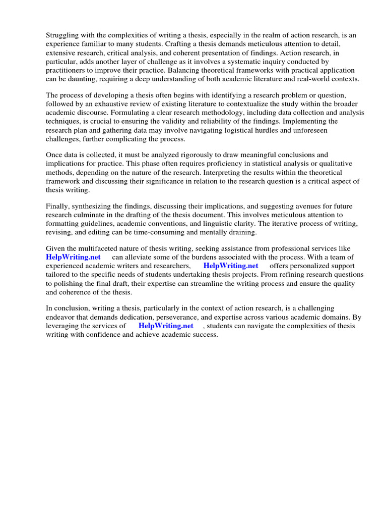 Thesis Action Research | PDF | Thesis | Academic Publishing