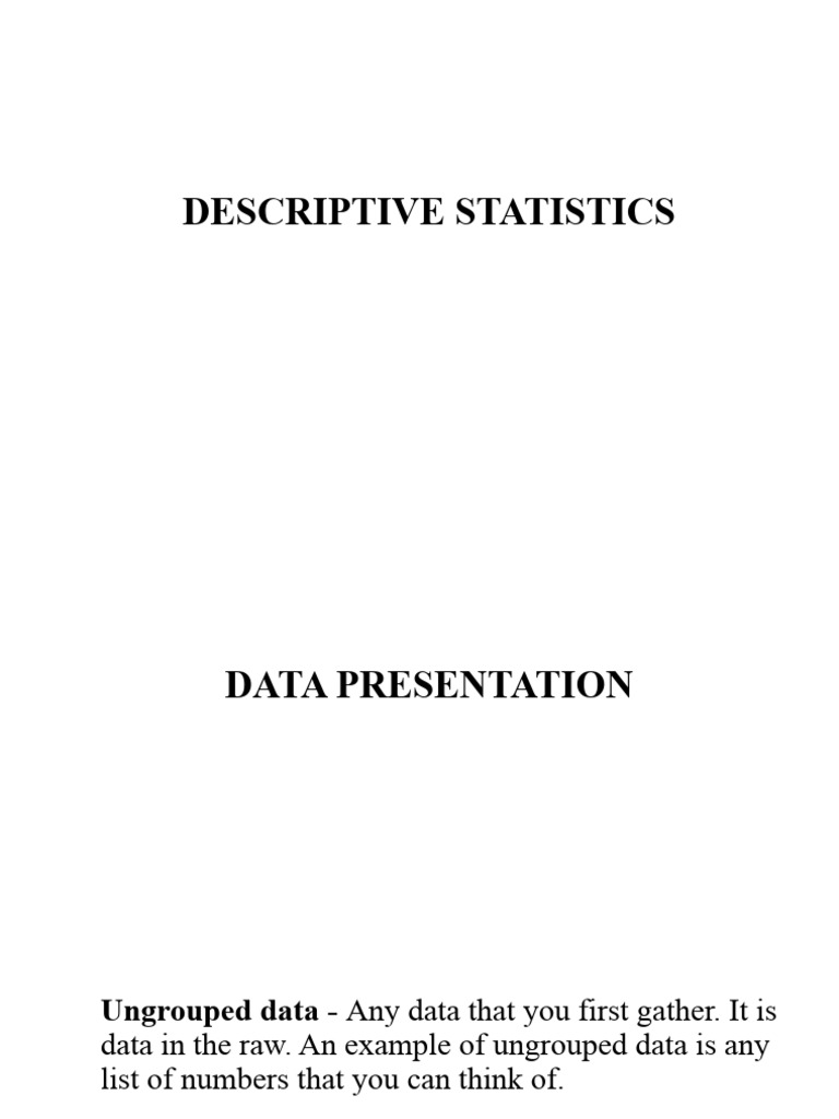 Adv Stat Data Presentation | PDF
