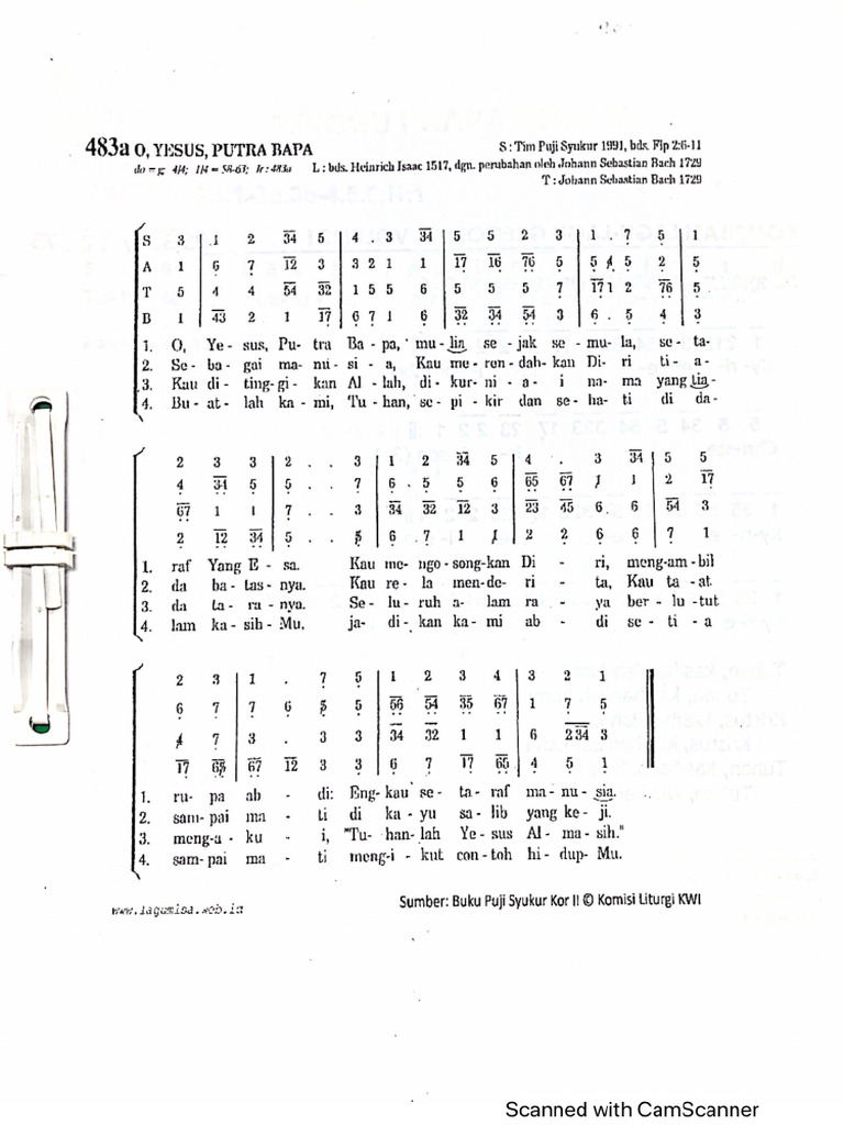 Partitur Koor Sanmon 31 Maret | PDF