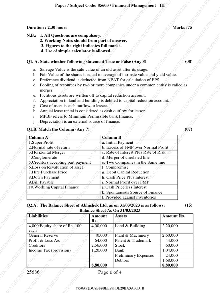 FM QP | PDF | Economies | Business Economics