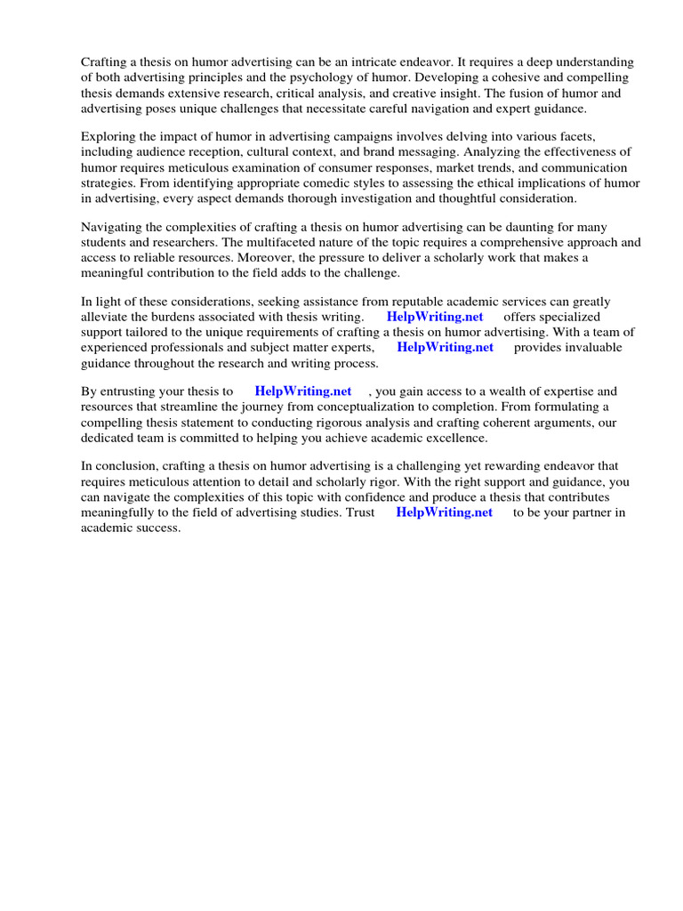 Thesis On Humor Advertising | PDF | Advertising | Humour