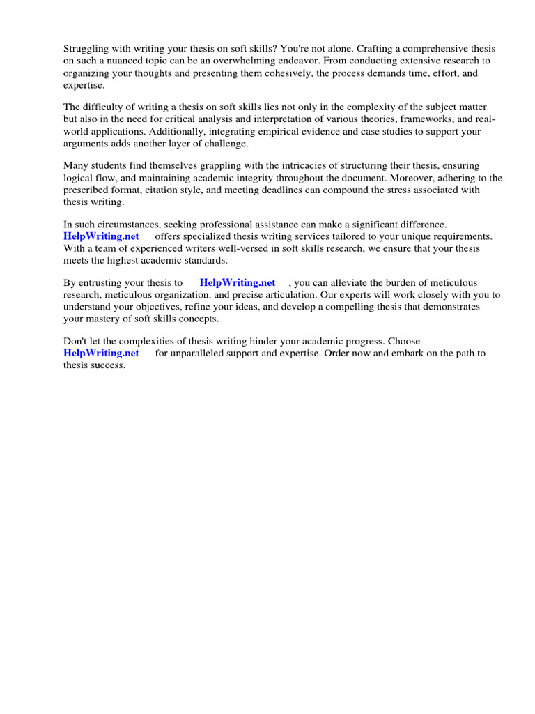 Soft Skills Thesis PDF | PDF
