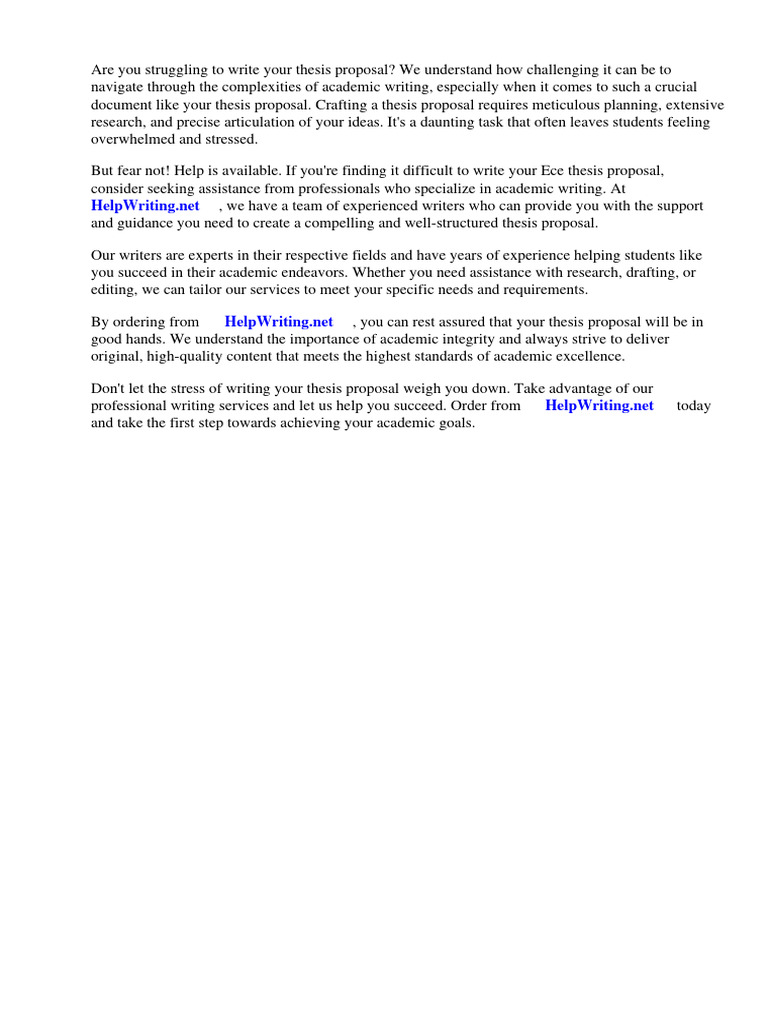 Ece Thesis Proposal Sample | PDF | Thesis | Essays