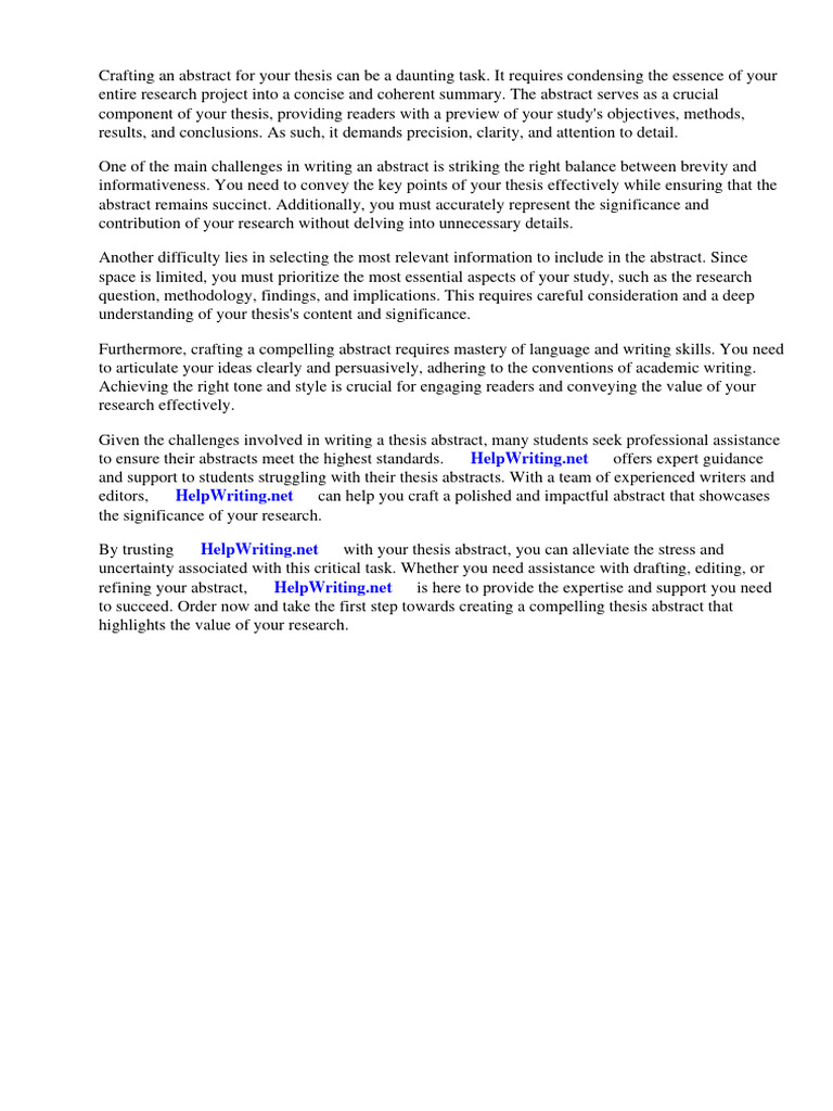 How To Make An Abstract in Thesis Sample | Download Free PDF | Thesis ...