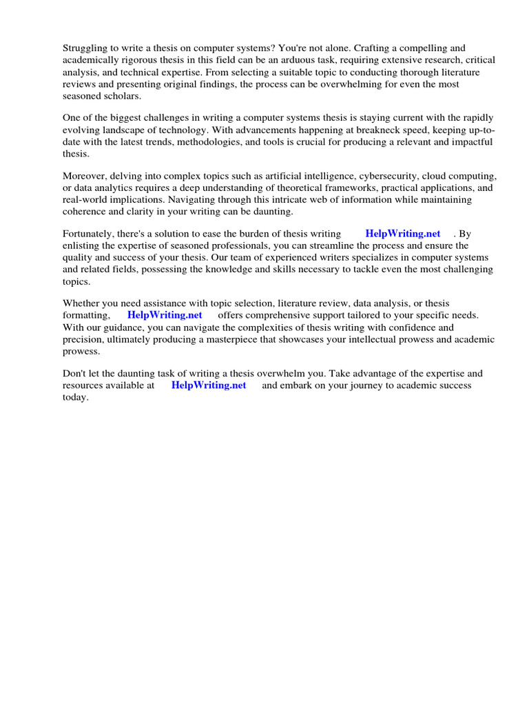 Computer Systems Thesis Ideas | Download Free PDF | Operating System | Computing