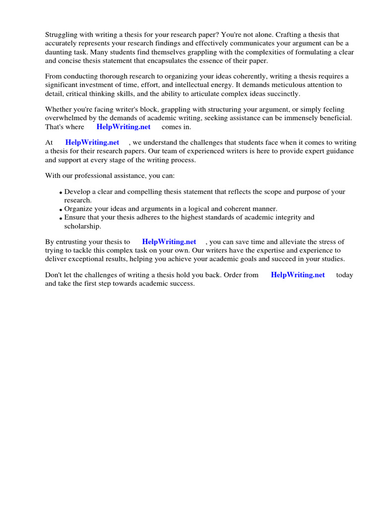 Thesis Examples For Research Papers PDF | Download Free PDF | Thesis ...