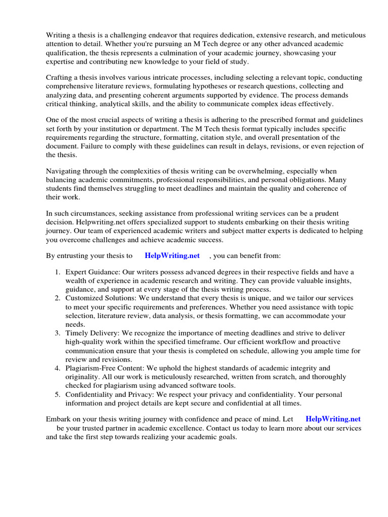 m Tech Thesis Format | PDF