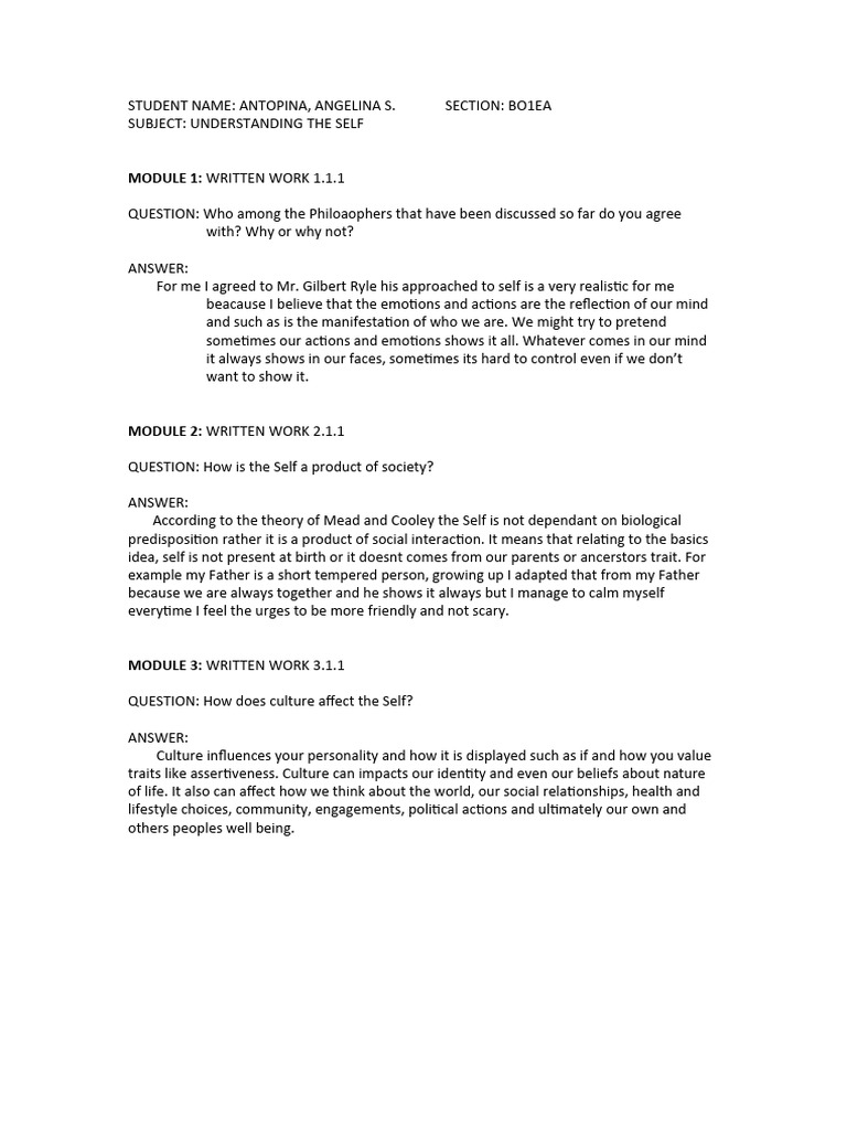 Module 1: Written Work 1.1.1 | PDF