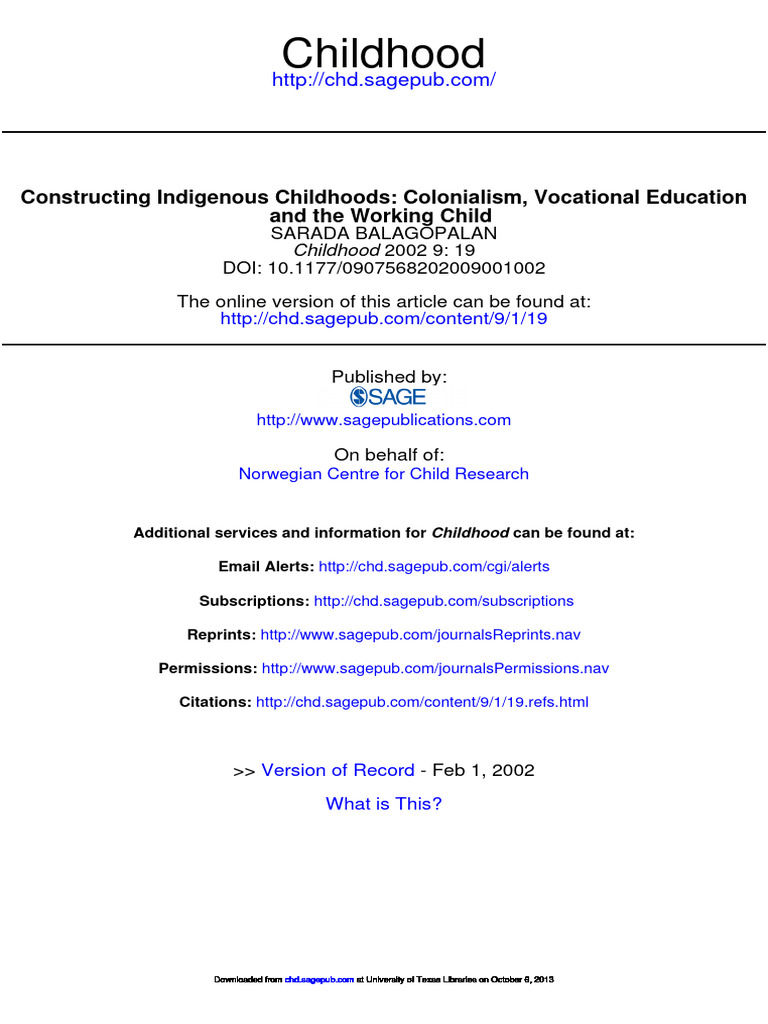 Constructing Indigenous Childhoods | PDF | Labour Economics | Discourse