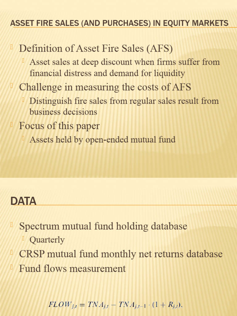 Asset Fire Sales | Download Free PDF | Stocks | Mutual Funds