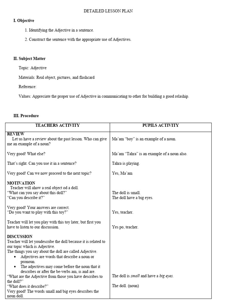 Detailed Lesson Plan MTB | PDF | Language Arts & Discipline