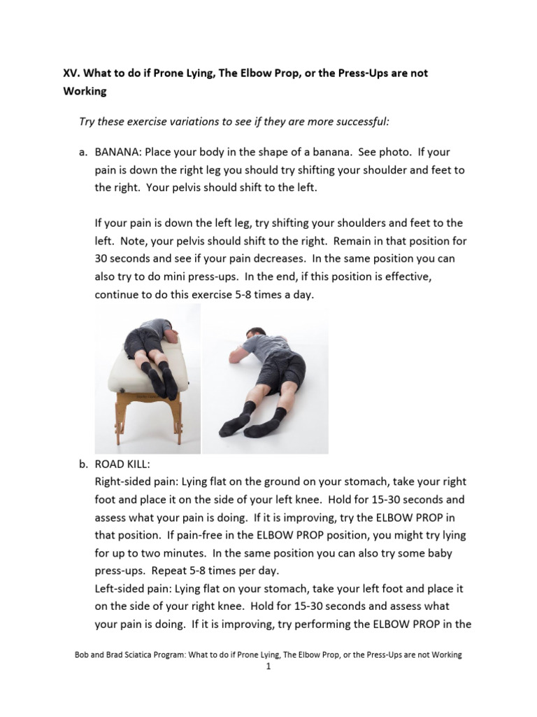 XV. What To Do If Prone Lying The Elbow Prop or The Press-Ups Are Not Working | PDF | Anatomical ...