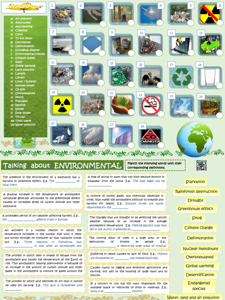 Environment and Problems Vocabulary Activities Promoting Classroom ... Environment and Problems Vocabulary Activities Promoting Classroom ...