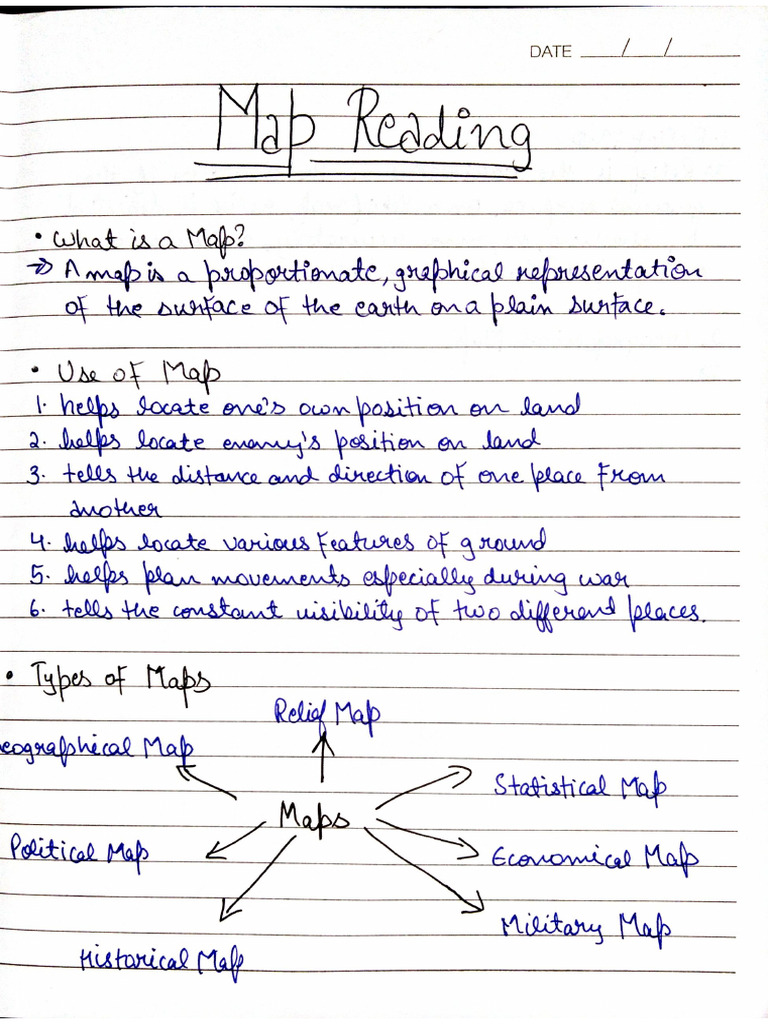 Map Reading NCC Notes | PDF