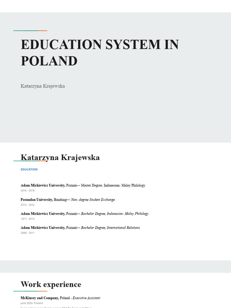 Education System in Poland | PDF | Middle Schools | Teachers