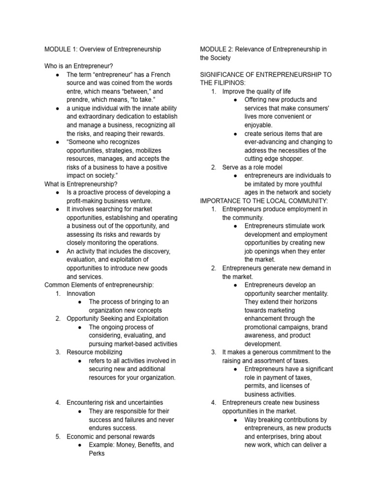 G12 Abm Entrep Reviewer | PDF