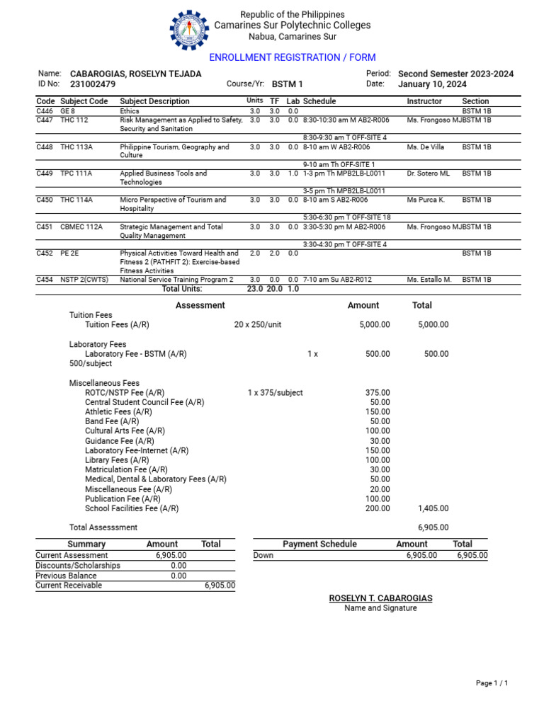 Second Semester Assessment Form | PDF