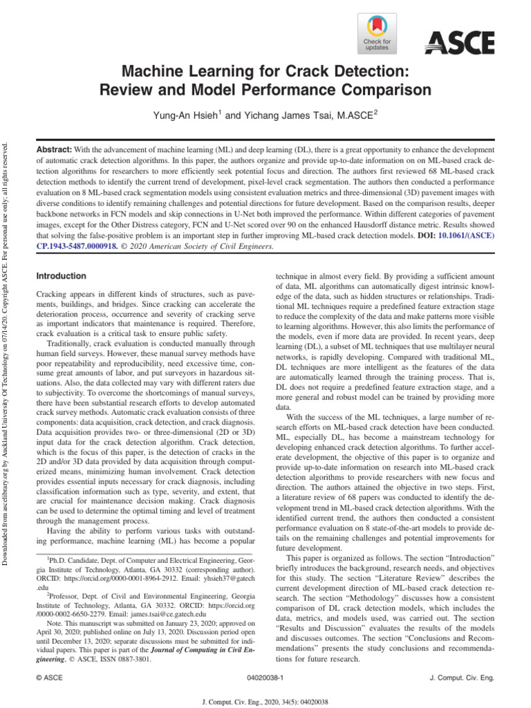 Machine Learning For Crack Detection Review An | PDF | Machine Learning | Image Segmentation