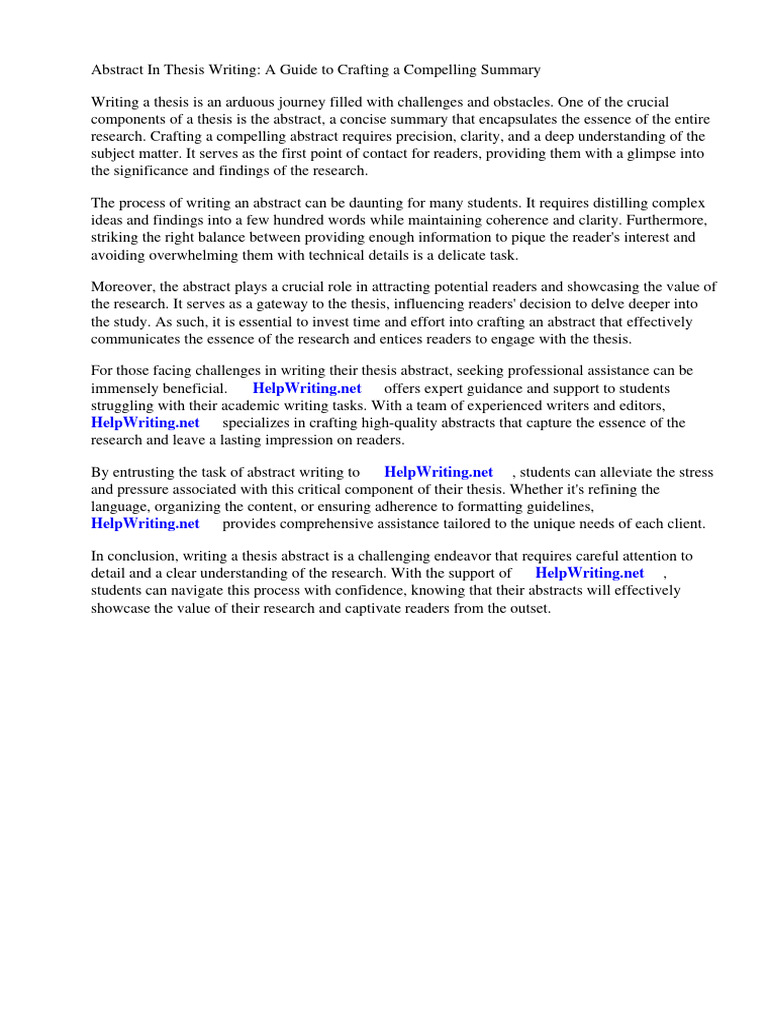 Abstract in Thesis Writing | PDF