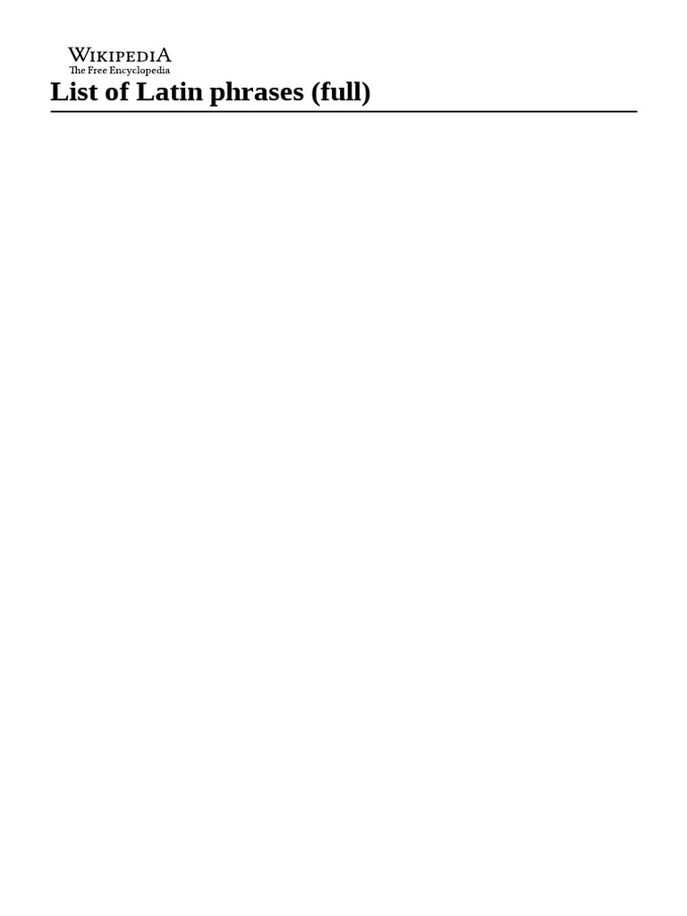 Common Latin Phrases Translations | PDF | Philosophy | Foreign Language ...