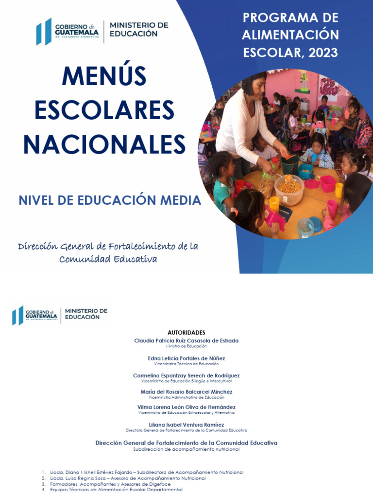 Menus Nacionales Nivel Medio 2023 | PDF